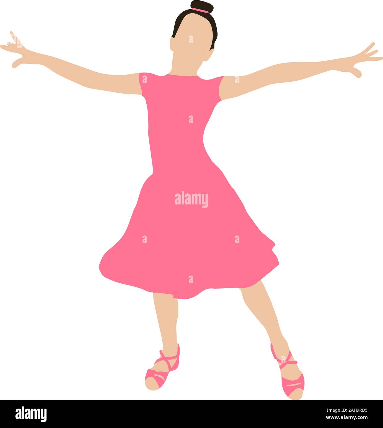 Dancing girl. Ballroom dances. Colored silhouette Stock Vector Image ...