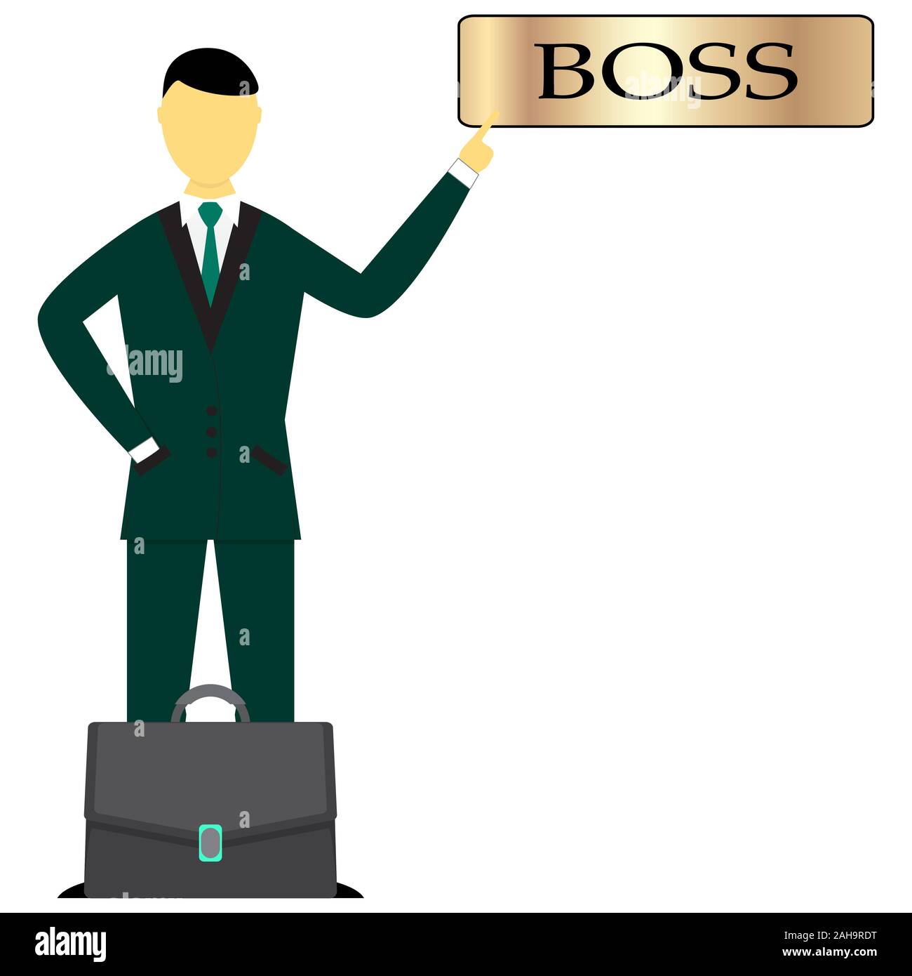 boss's office. the boss with a briefcase vector illustration Stock ...