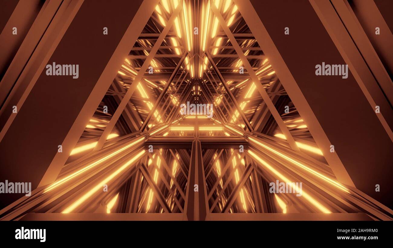 endless triangle design glass tunnel corridor with glass windows and ...