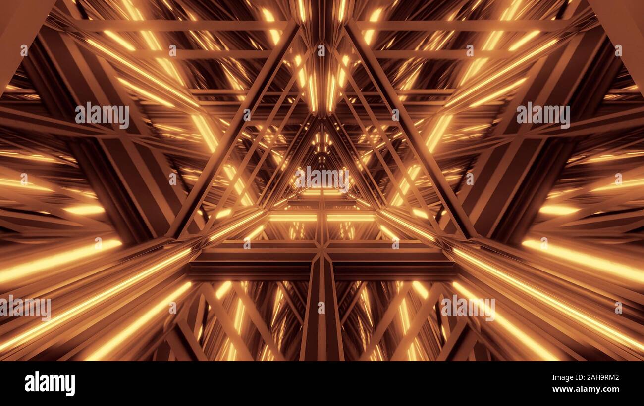 endless triangle design glass tunnel corridor with glass windows and ...