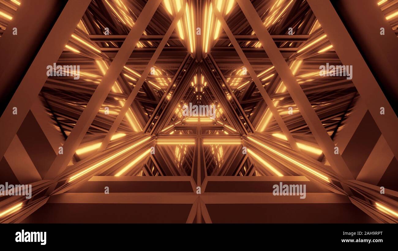 endless triangle design glass tunnel corridor with glass windows and ...