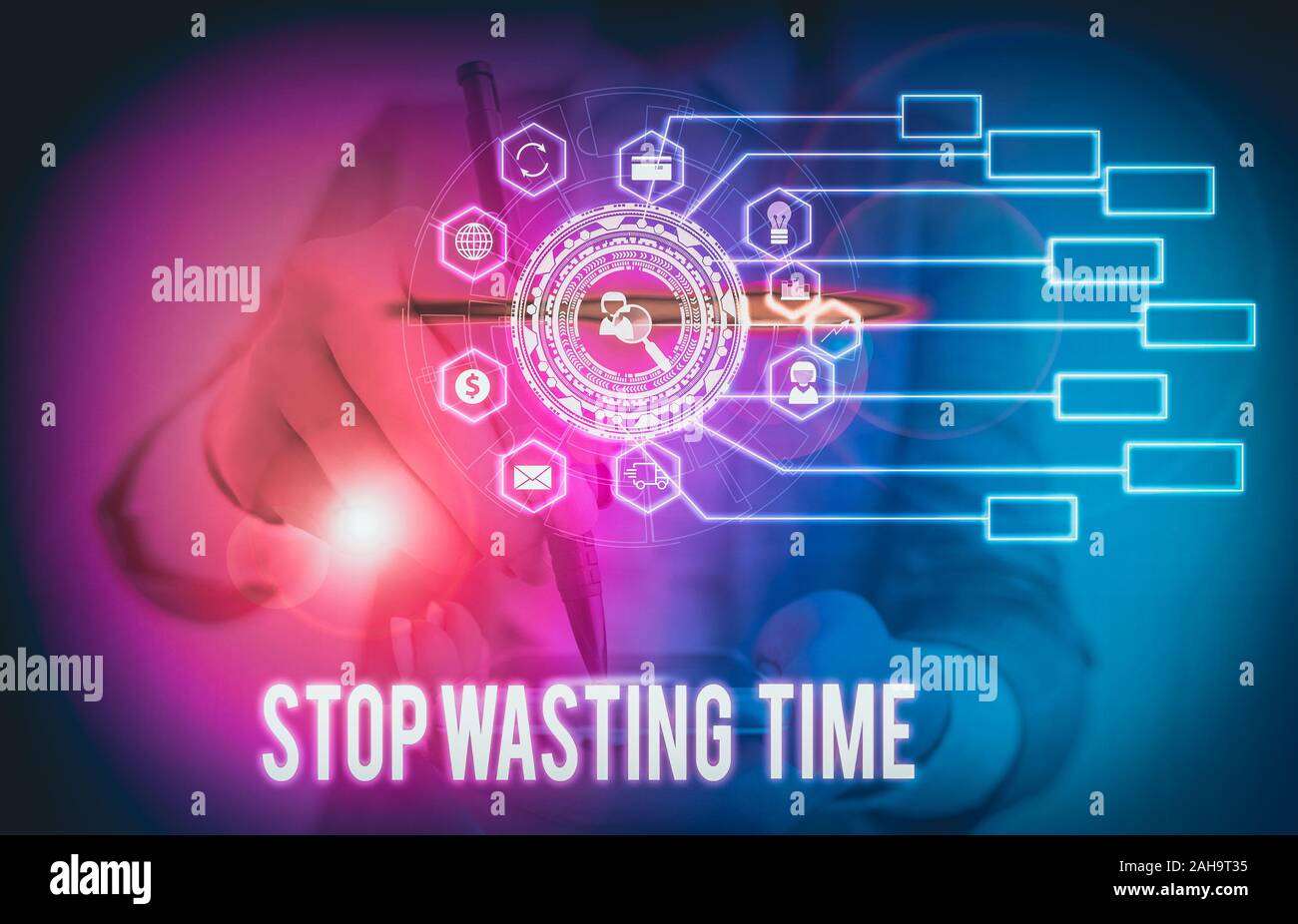 Conceptual hand writing showing Stop Wasting Time. Concept meaning ...