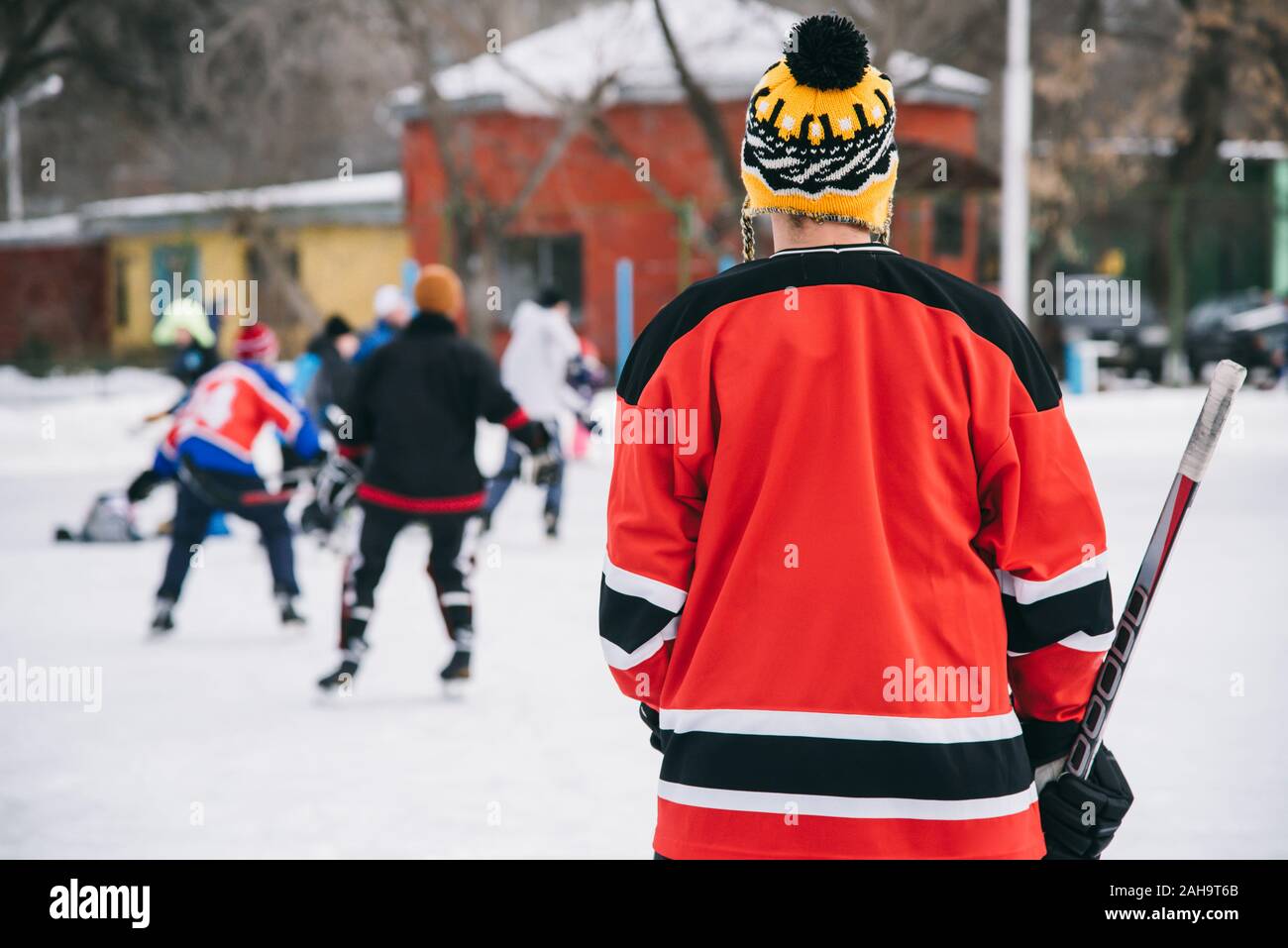 amateur hockey team plays on the ice Stock Photo - Alamy