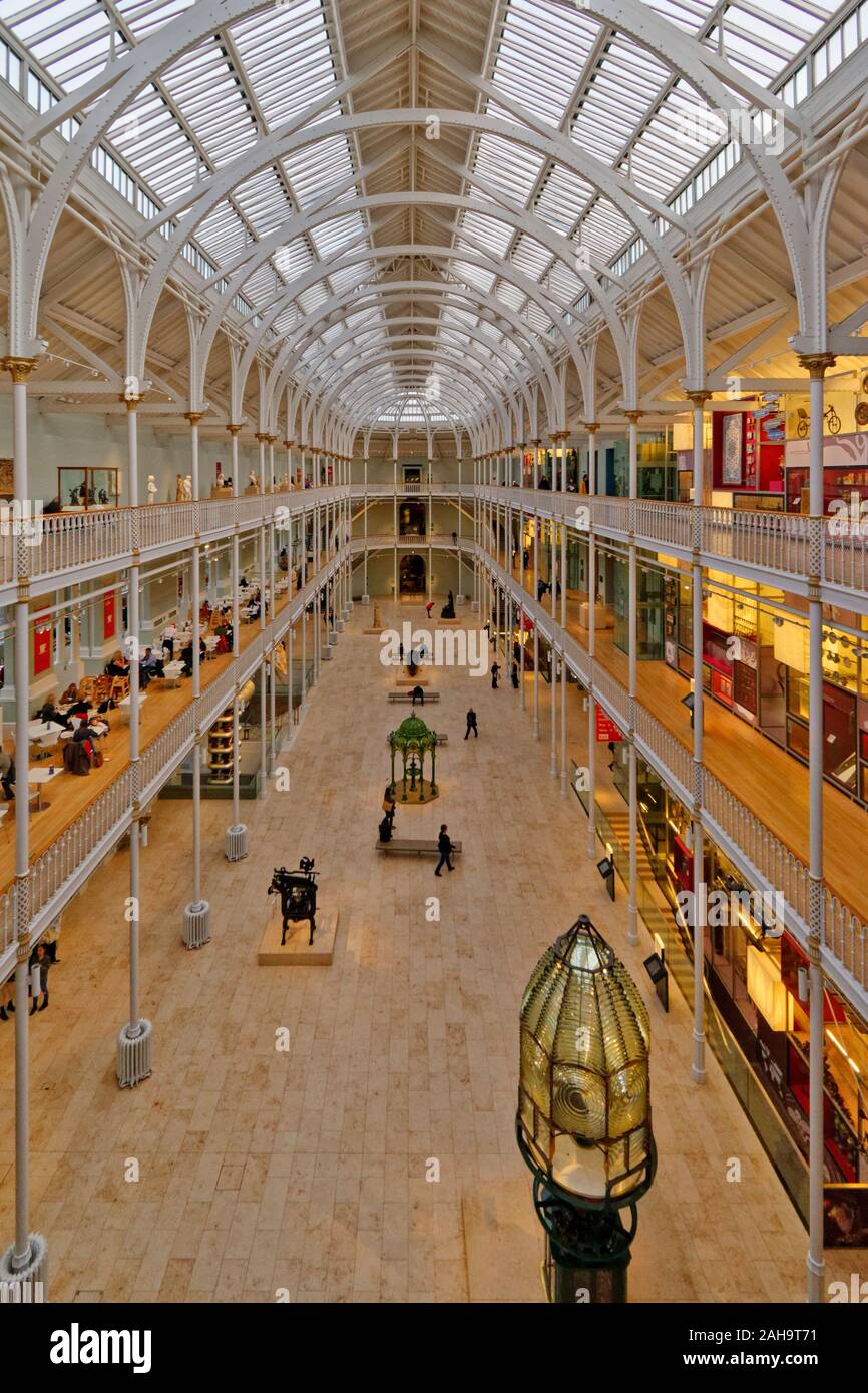EDINBURGH THE NATIONAL MUSEUM OF SCOTLAND CHAMBERS STREET INTERIOR WITH ...
