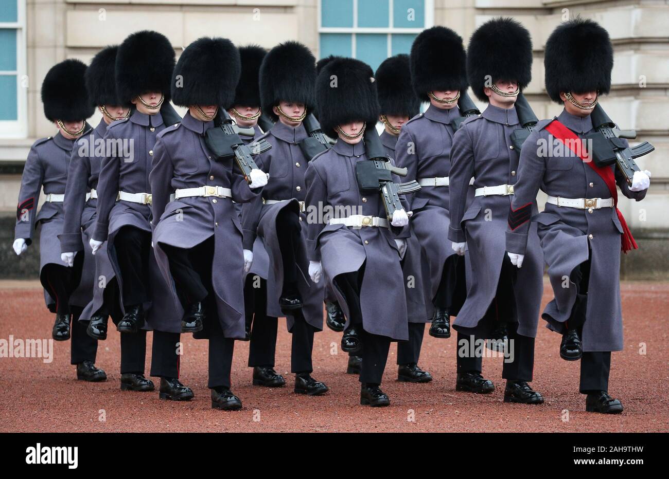 Soldiers from the 1st battalion Welsh Guards take part in the Changing of the Guard in the ...