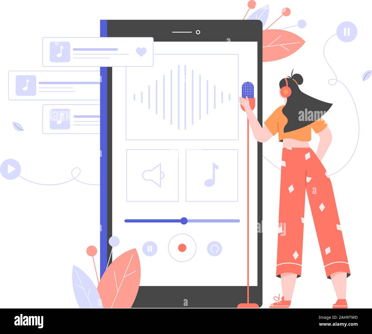 Mobile voice recording studio Stock Vector Image & Art - Alamy