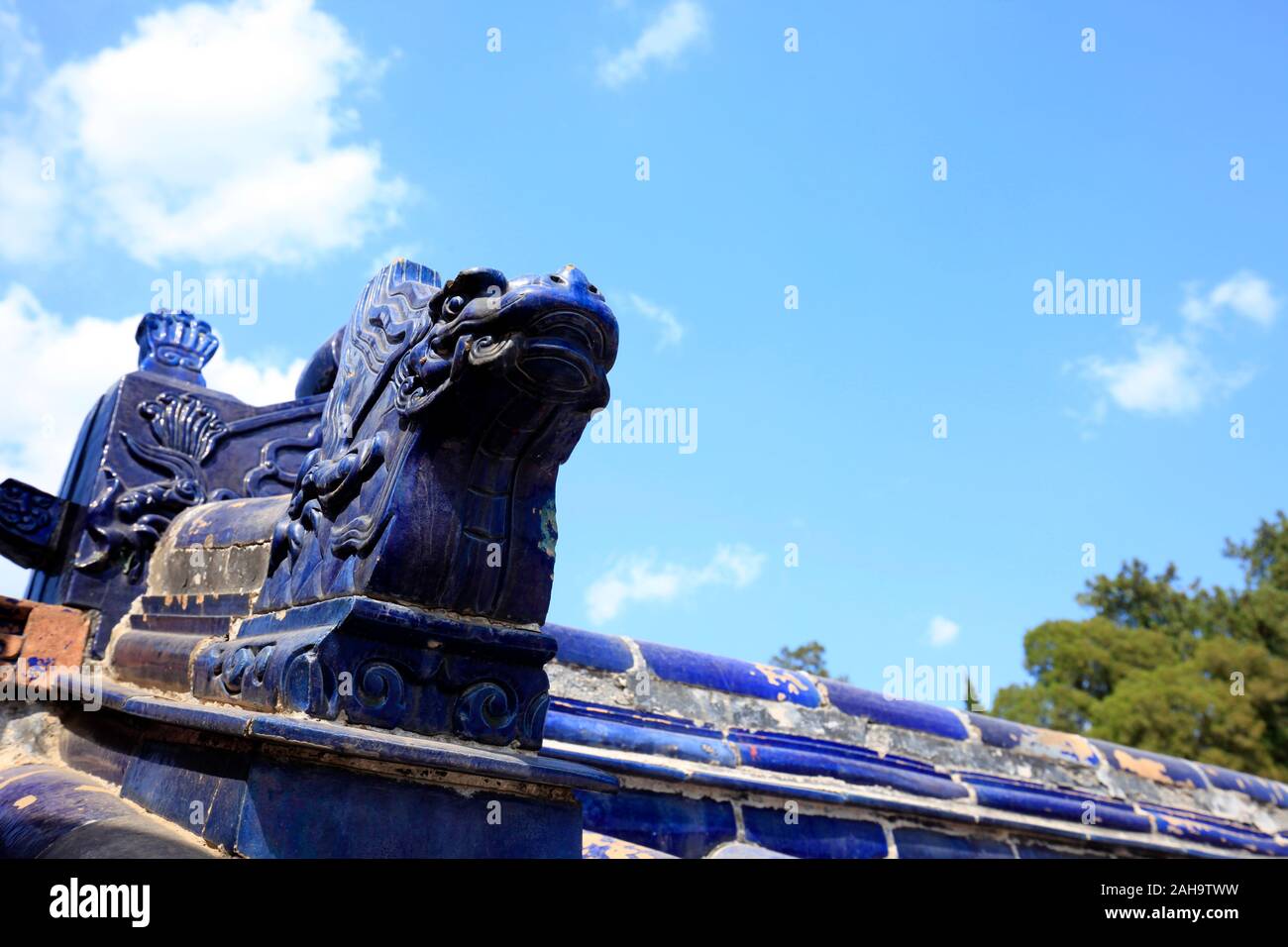 Ancient Chinese architectural walls are in the temple of heaven, glazed ...