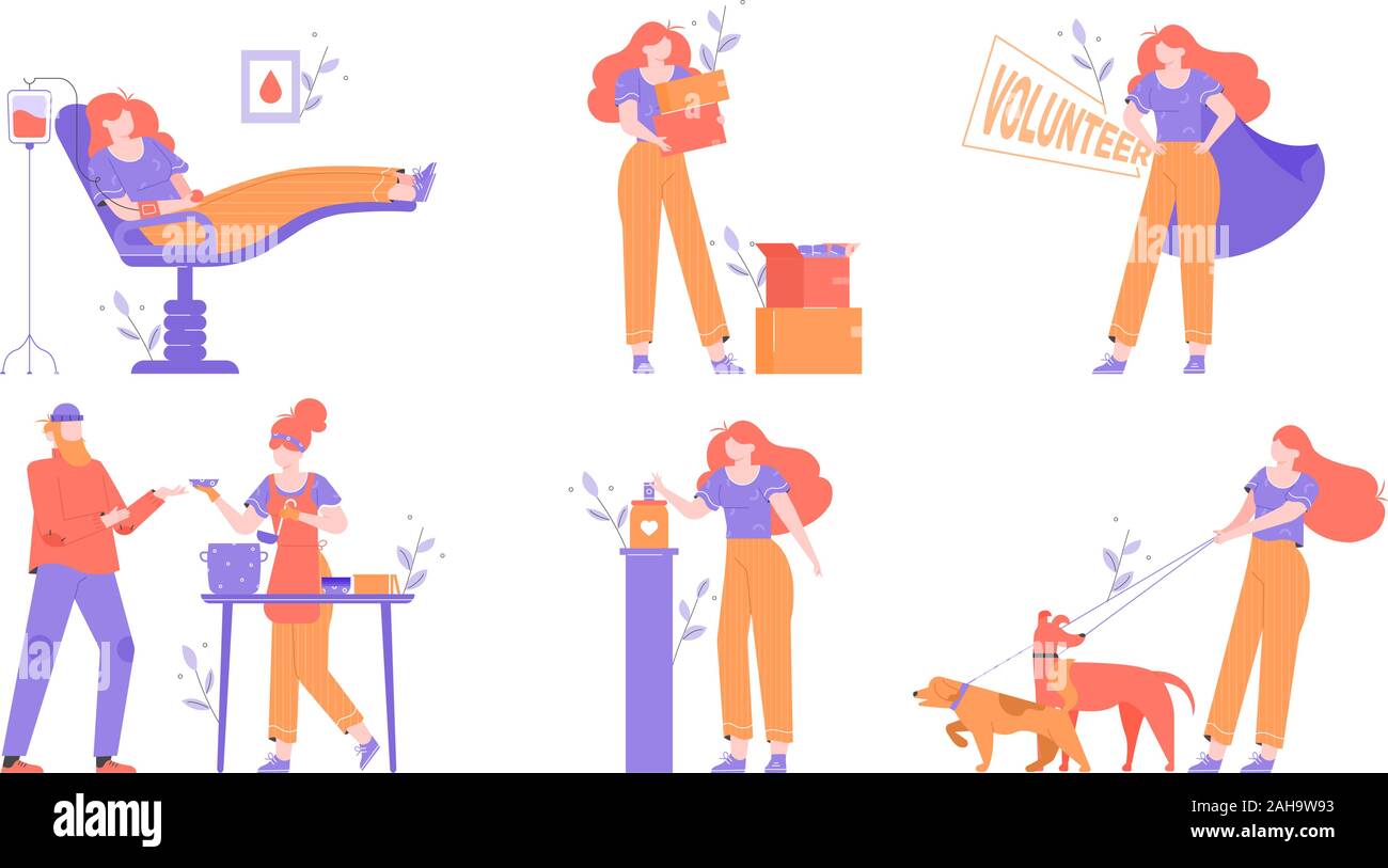 Character set. Volunteering and charity Stock Vector Image & Art - Alamy