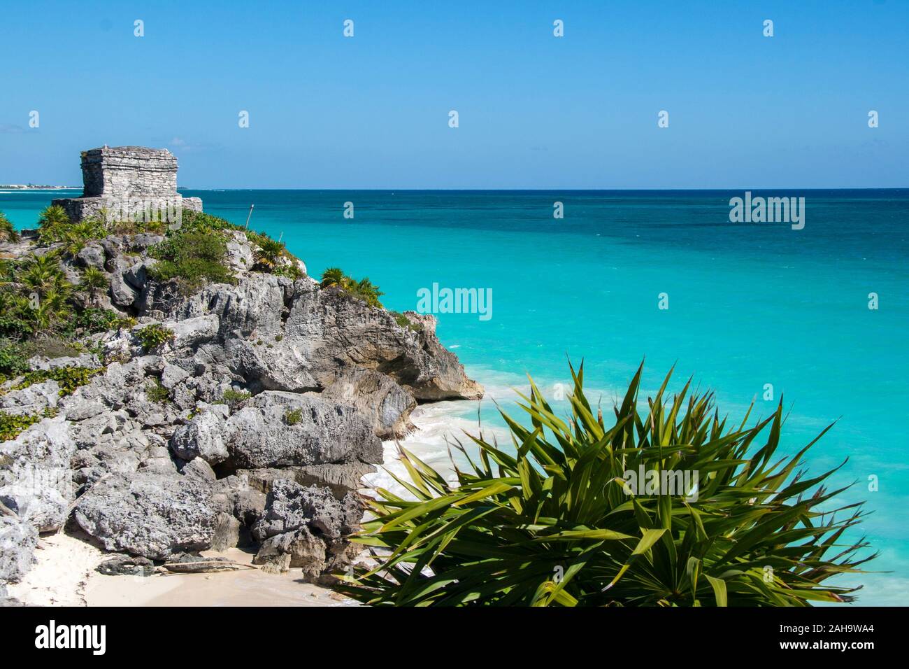 Mayan ruins in Tulum beach, Mexico Stock Photo - Alamy