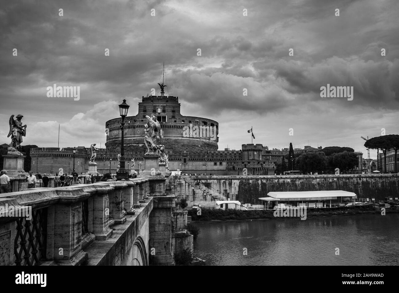 View castel santangelo castle Black and White Stock Photos & Images - Alamy