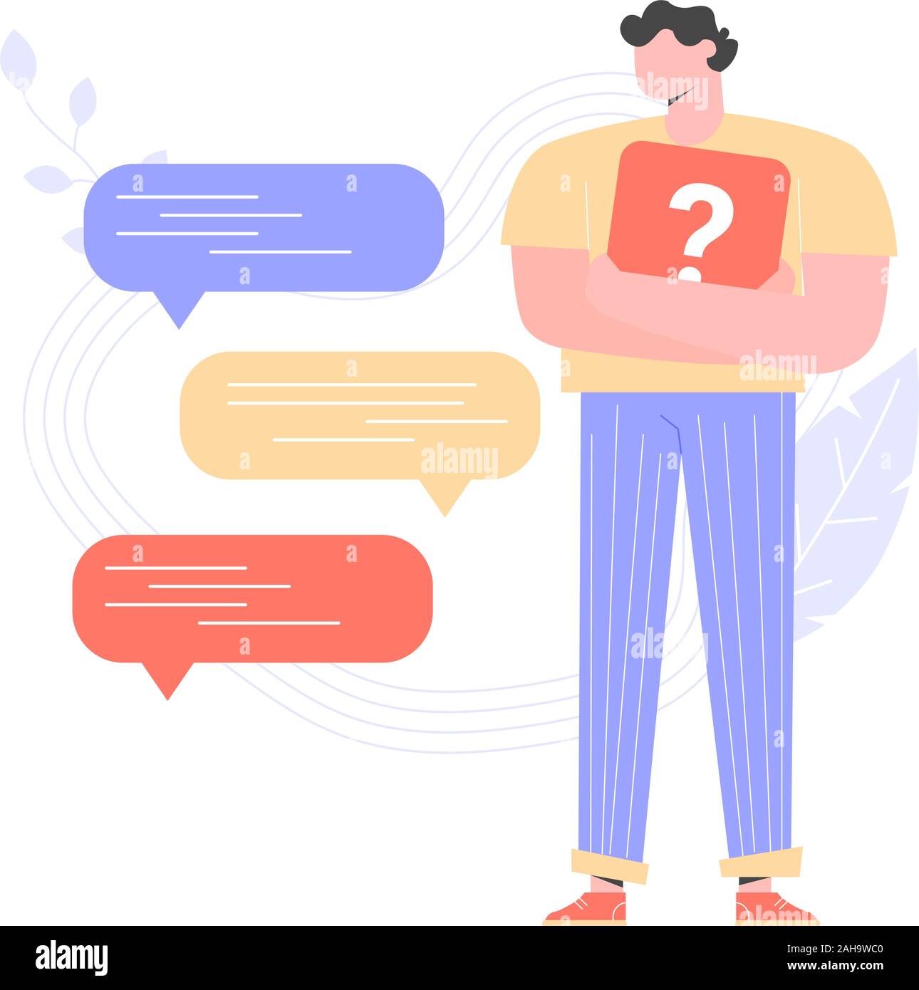 Man is standing and holding a question mark Stock Vector Image & Art ...