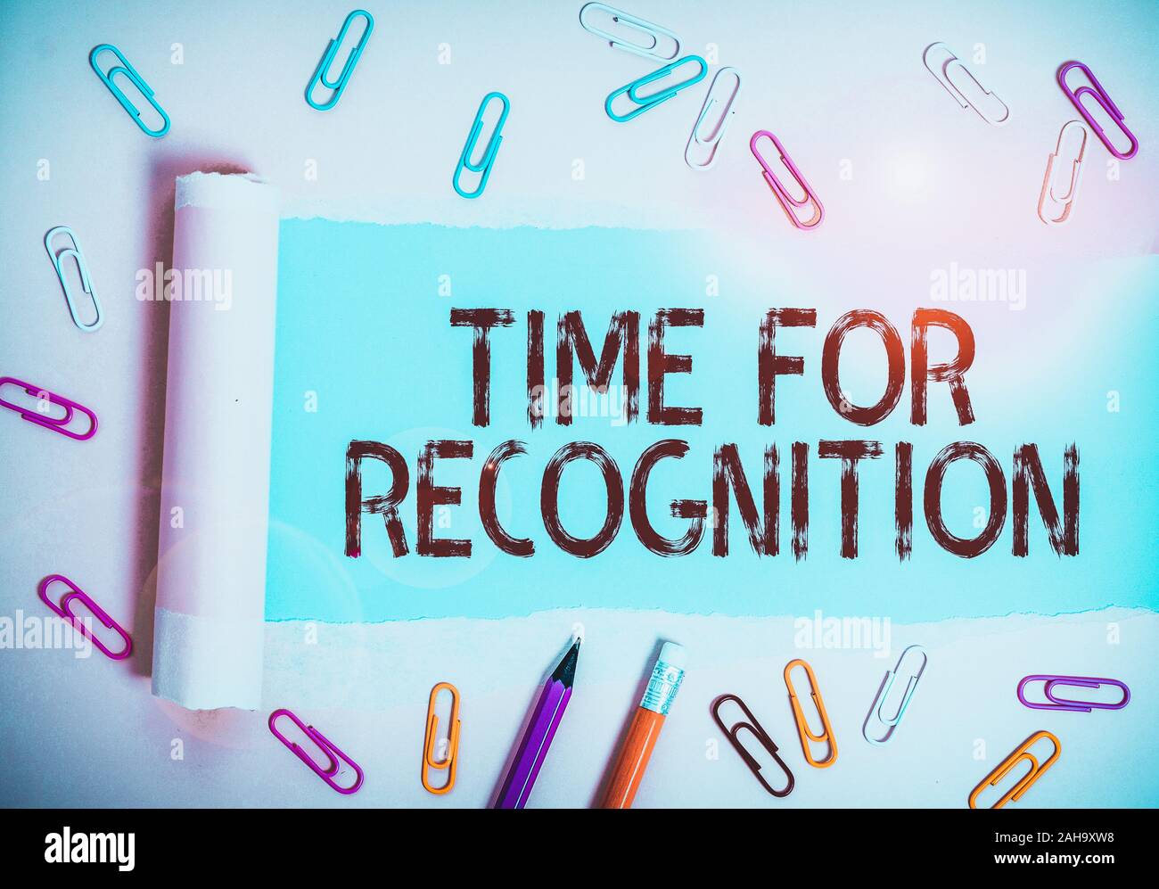 Writing note showing Time For Recognition. Business concept for Acknowledgement Interval between ...
