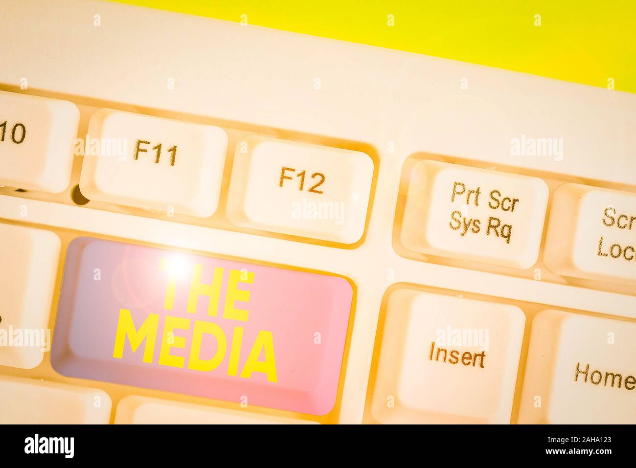 Conceptual hand writing showing The Media. Concept meaning main means ...