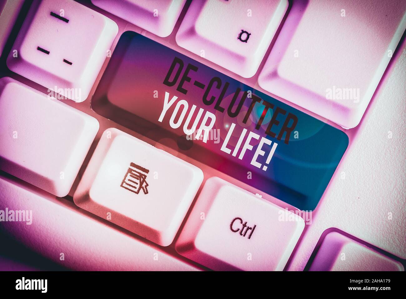 Writing note showing De Clutter Your Life. Business concept for remove ...