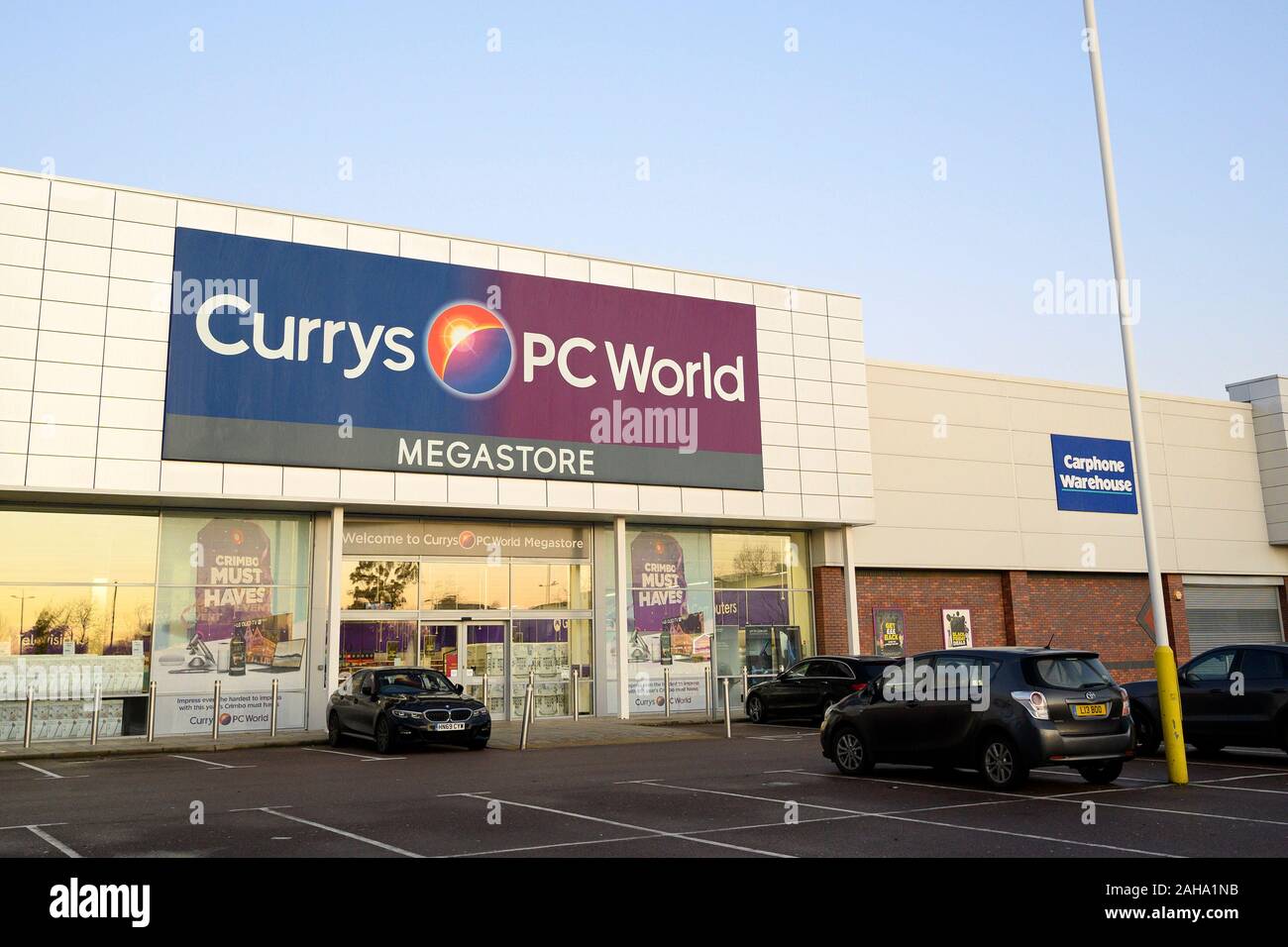 29/11/2019. Solihull, UK. A branch of Currys PC World Mega Store at a ...