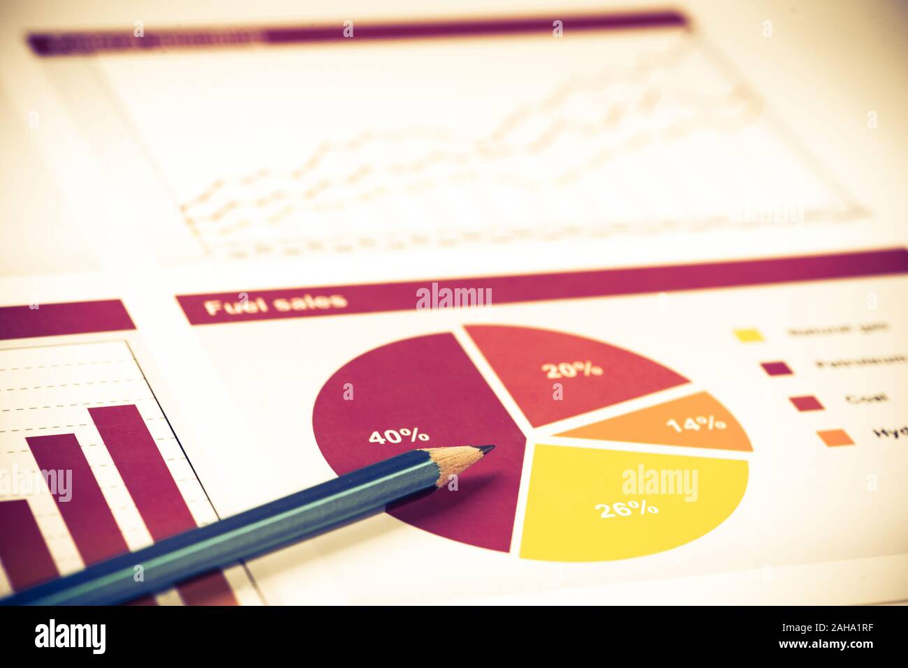 Charts and graphs of sales as symbol of successful corporate business ...