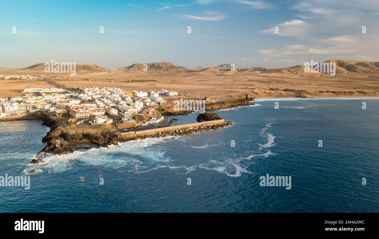 Aerial view of El Cotillo bay, fuerteventura. Canary islands Stock ...