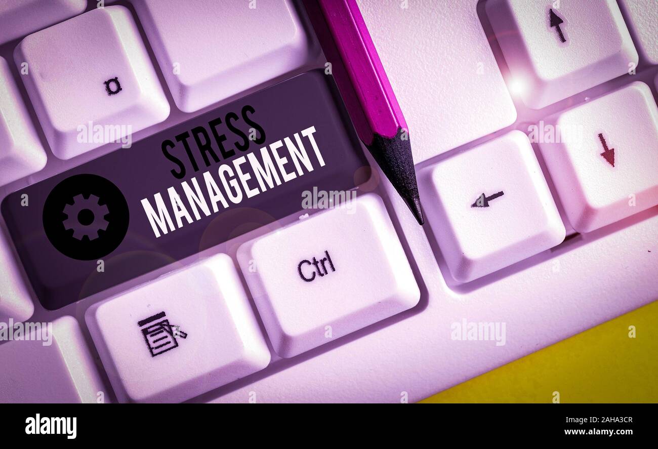 Text sign showing Stress Management. Business photo showcasing method ...