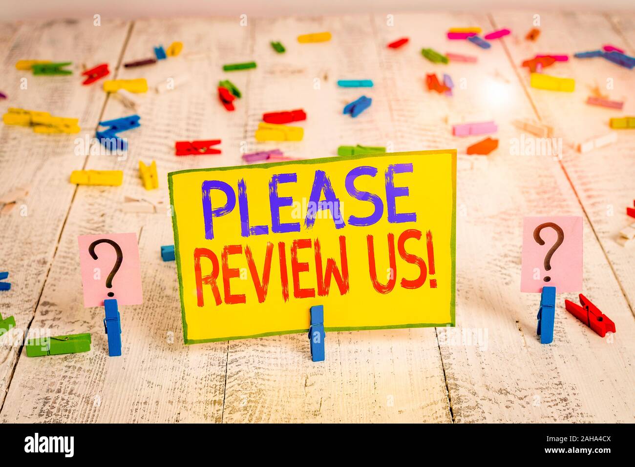 Text sign showing Please Review Us. Business photo text situation or ...
