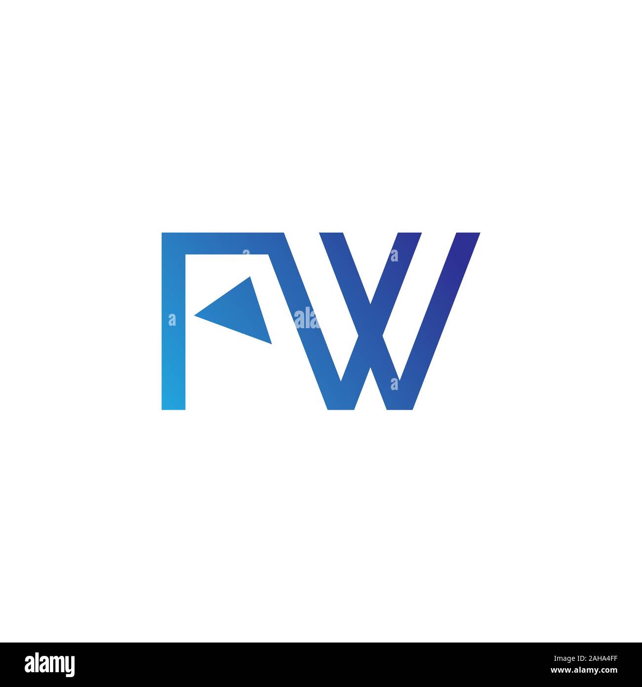 Initial letter fw or wf logo design template Stock Vector Image & Art ...