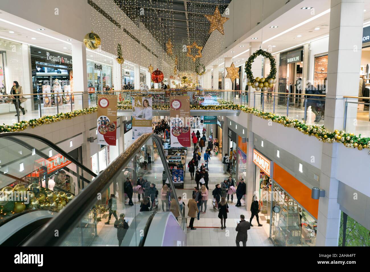 Podgorica, Montenegro - December 26, 2019: Interior of Delta City ...