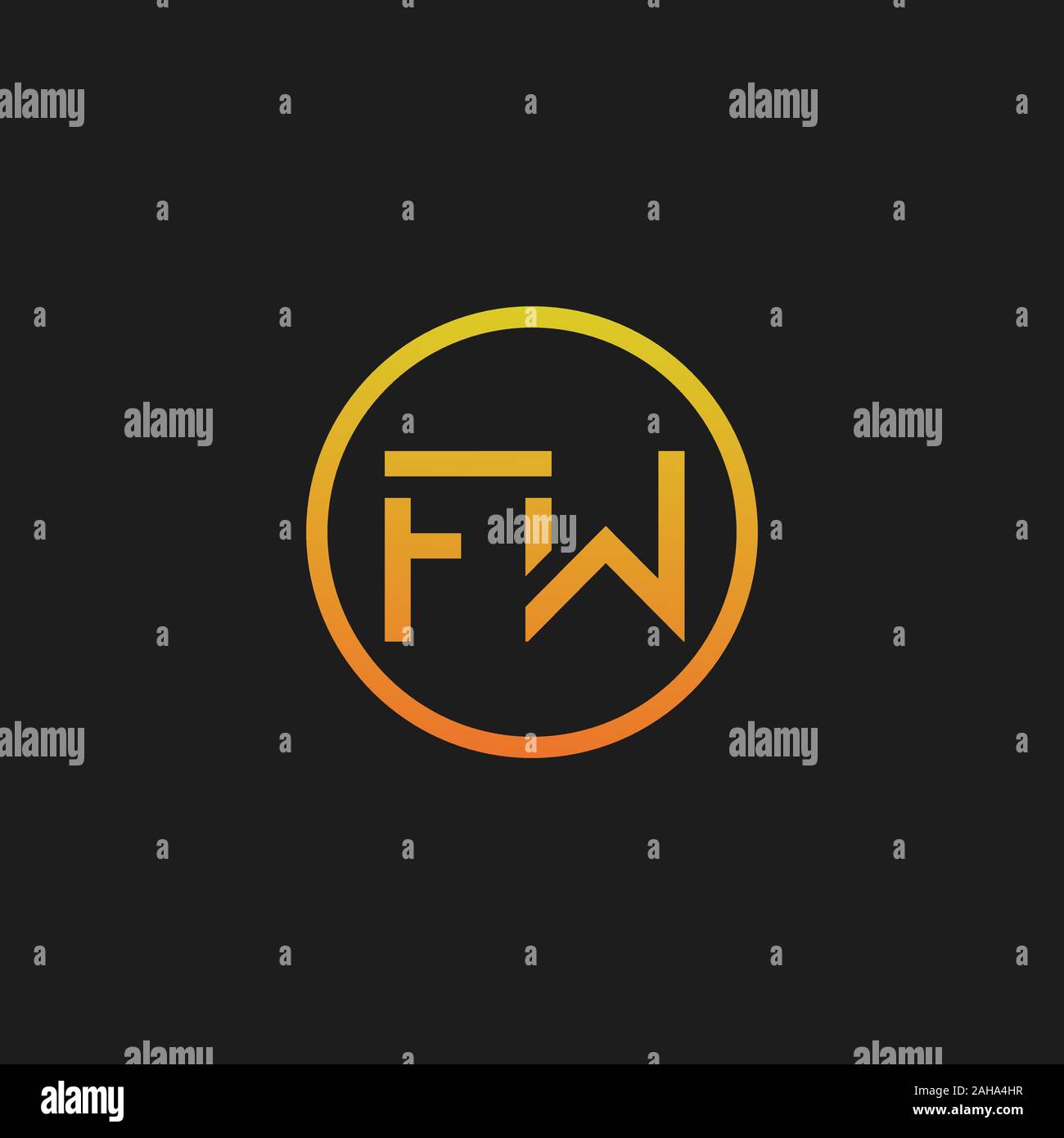 Initial letter fw or wf logo design template Stock Vector Image & Art ...