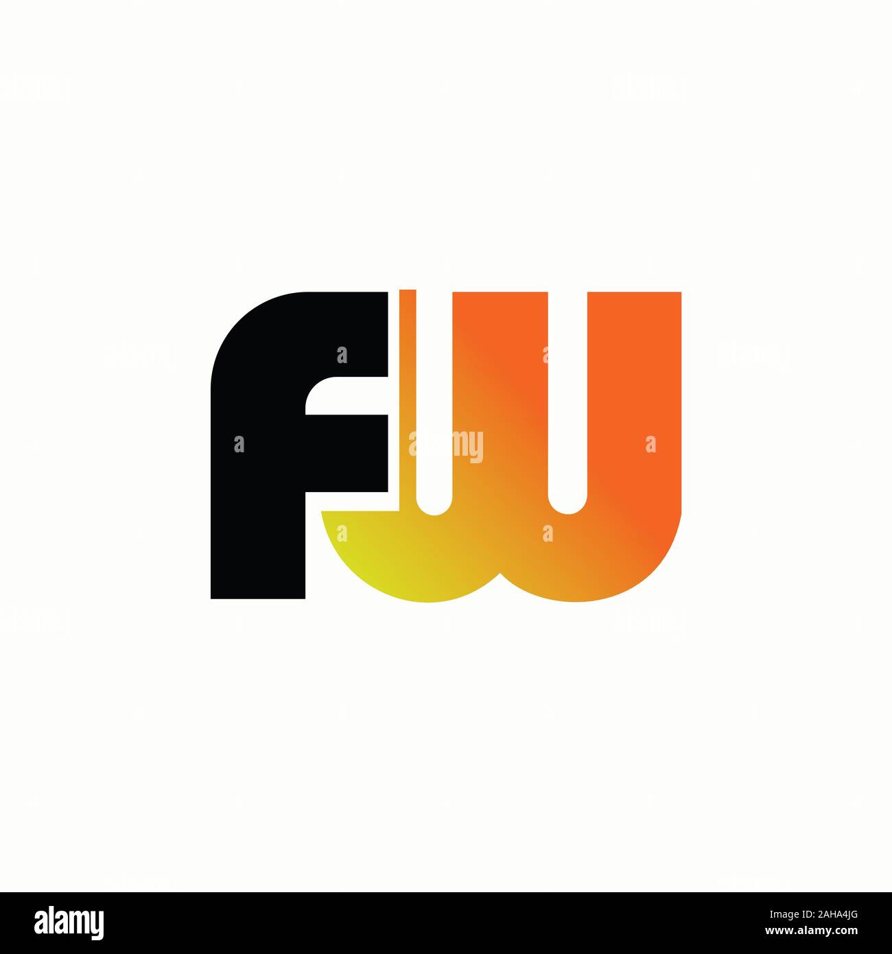 Initial letter fw or wf logo design template Stock Vector Image & Art ...