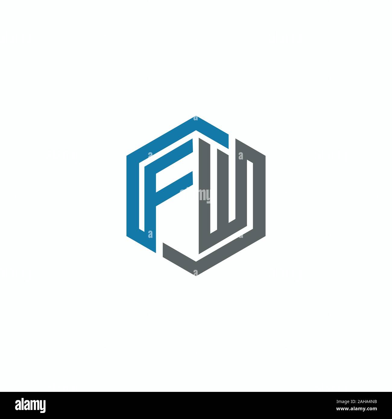 Initial letter fw or wf logo design template Stock Vector Image & Art ...