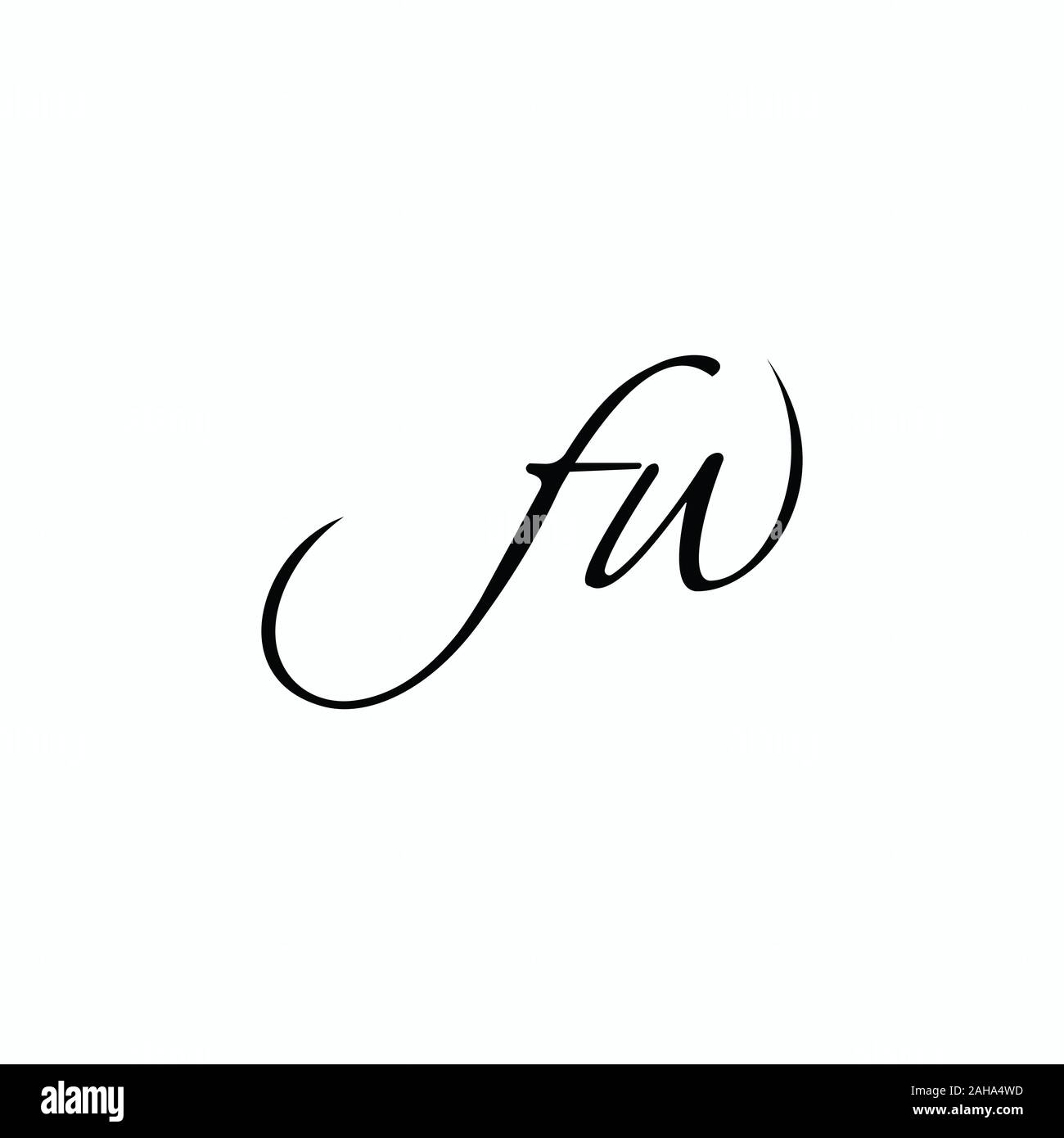Initial letter fw or wf logo design template Stock Vector Image & Art ...