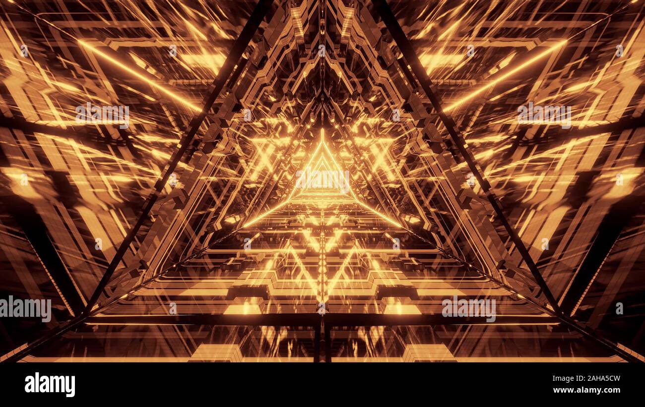 abstract triangle glass design artwork with brick texture and glowing ...