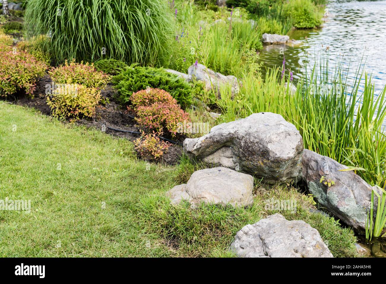 Grassland rocks in water near hi-res stock photography and images - Alamy
