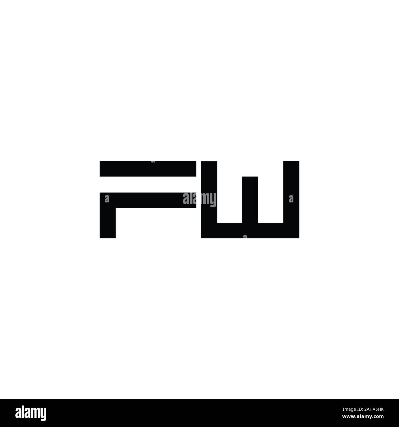 Initial letter fw or wf logo design template Stock Vector Image & Art ...