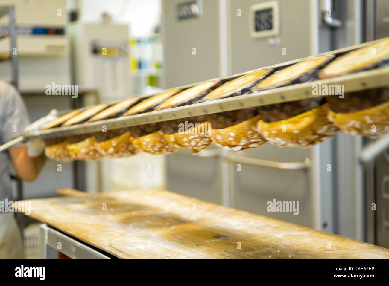 Italian pastry chef Baking Panettone sweet italian cake Stock Photo - Alamy