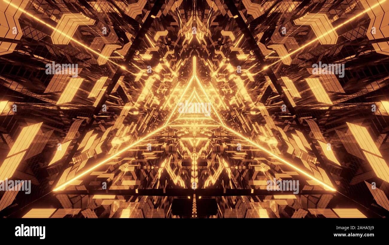 abstract triangle glass design artwork with brick texture and glowing ...