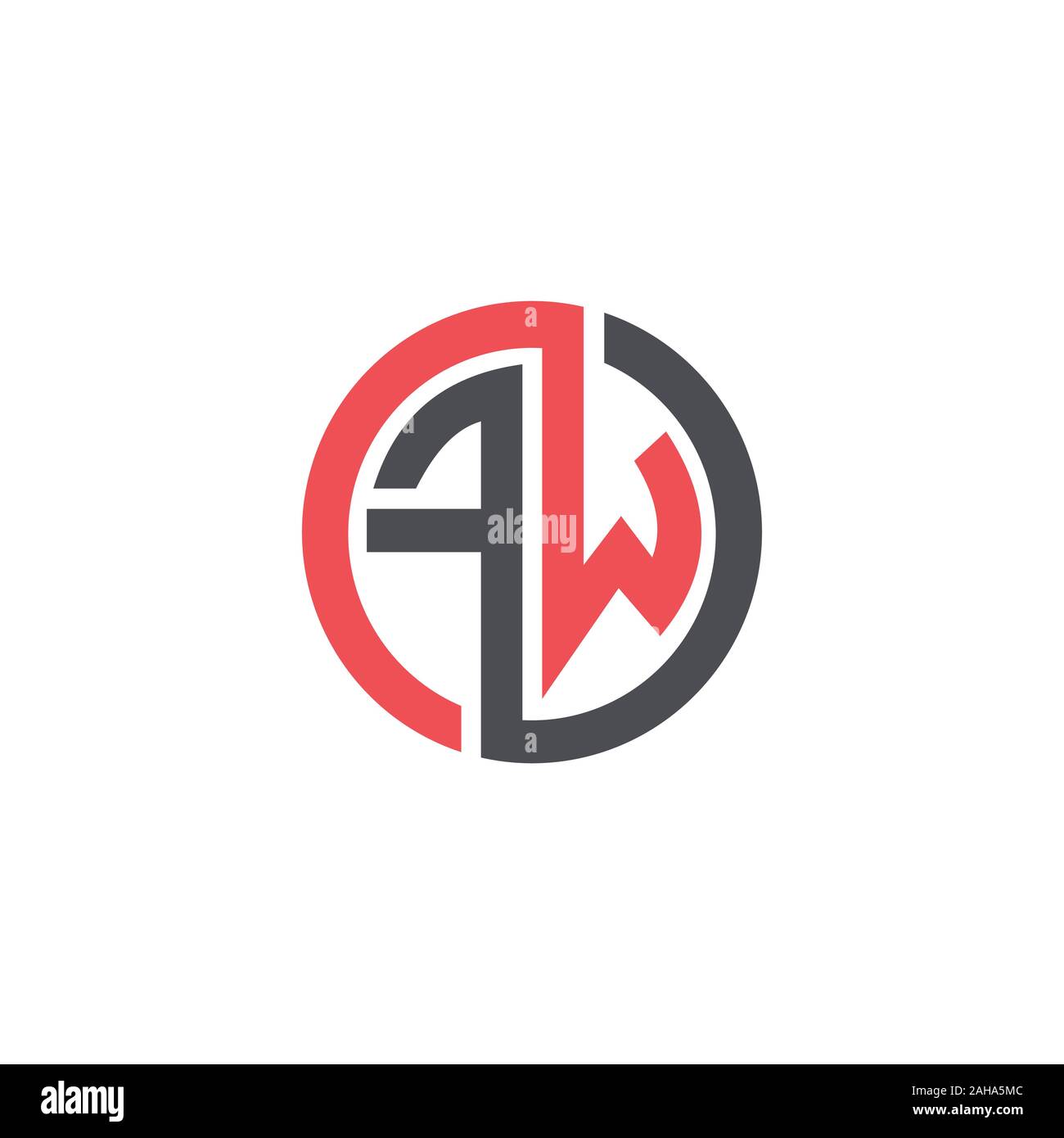 Initial letter fw or wf logo design template Stock Vector Image & Art ...