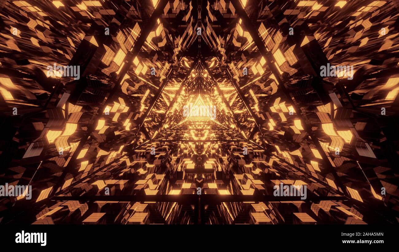 abstract triangle glass design artwork with brick texture and glowing ...