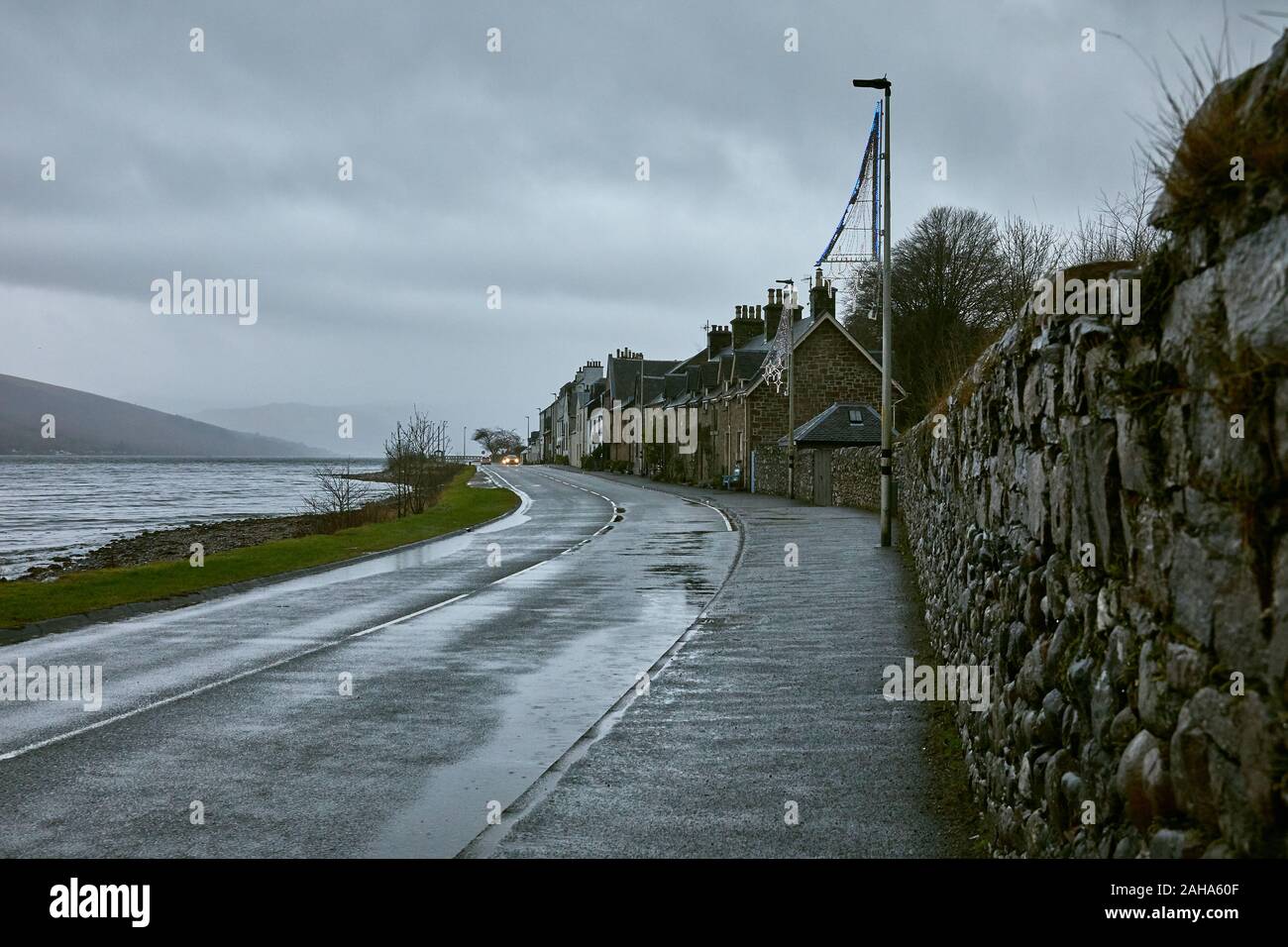 Views of Inverary on a late, gloomy winter afternoon. The road to ...
