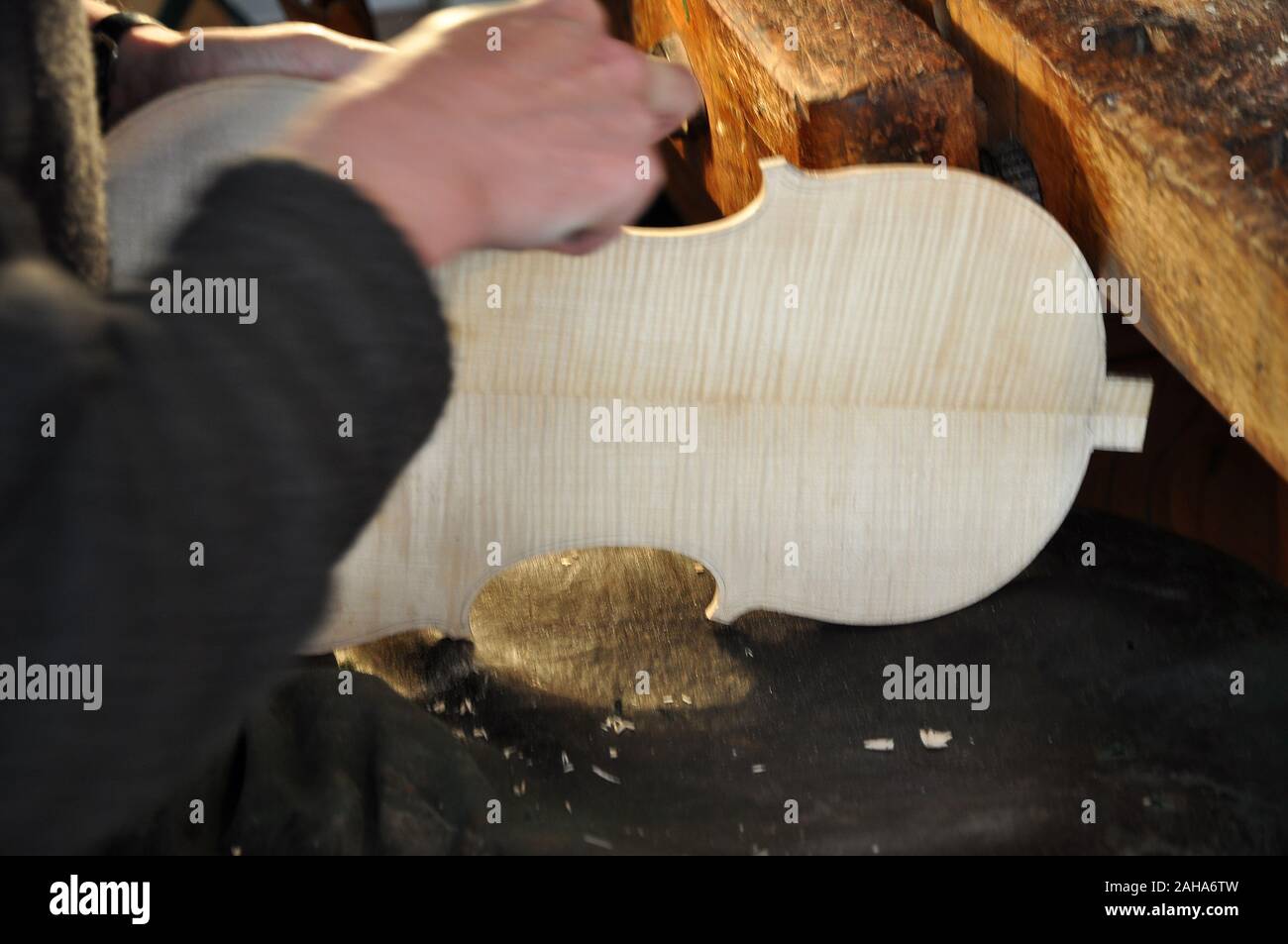 Luthier making a violin inToulon Stock Photo - Alamy