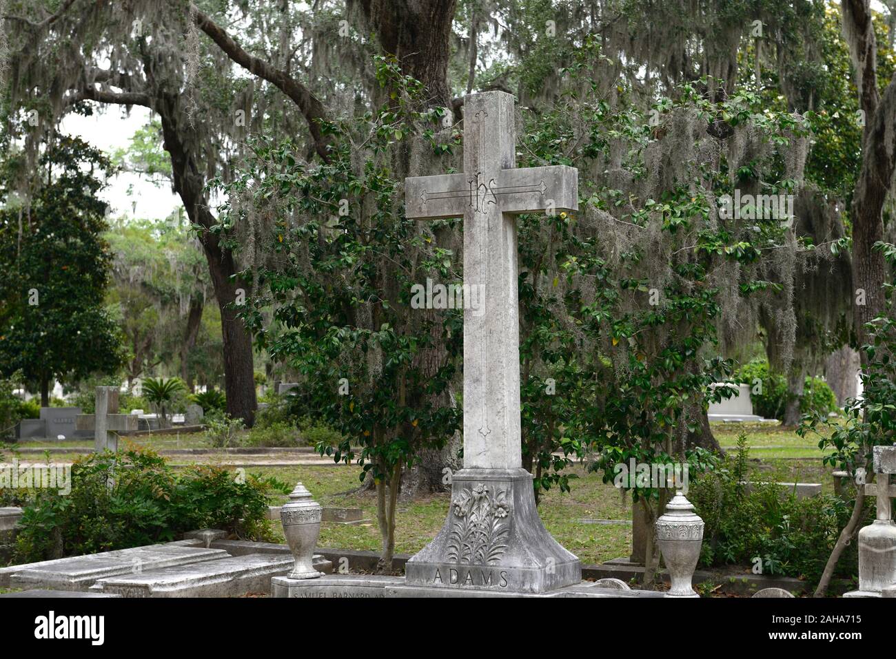 adams grave,crypt,urn,large stone cross,Graveyard,graves,tombstone ...