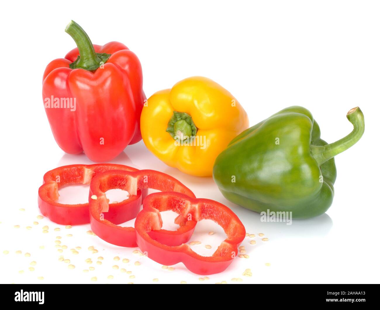 Assorted bell peppers isolated on a white background Stock Photo - Alamy