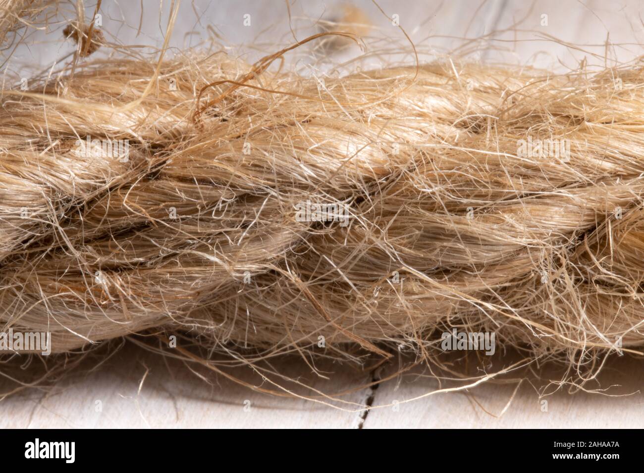 linen rope texture closeup. old frayed boat rope as background Stock ...