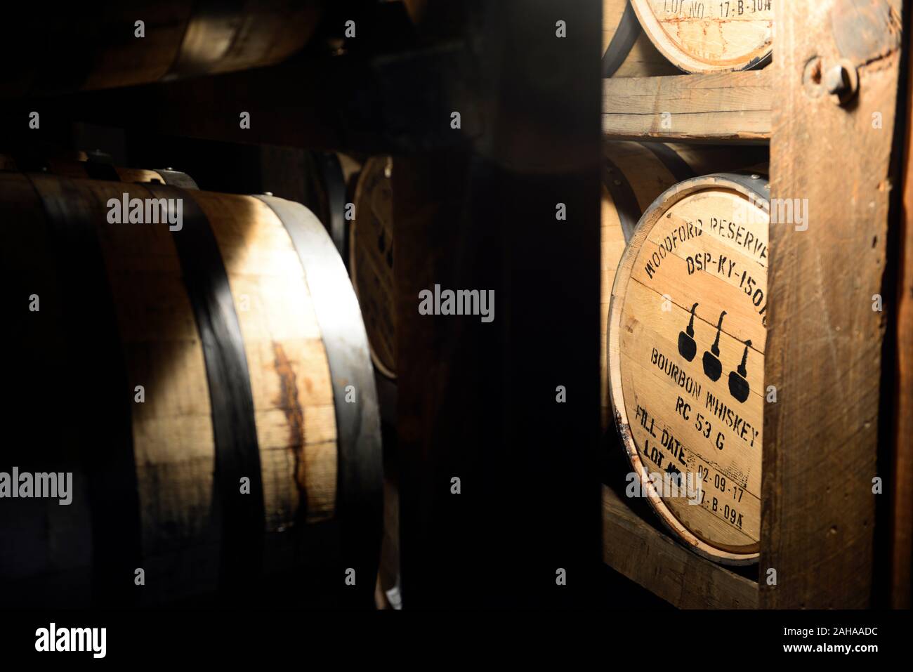 stacked barrels,barrel stack,racked,rack,mature,maturing,whiskey,whisky ...