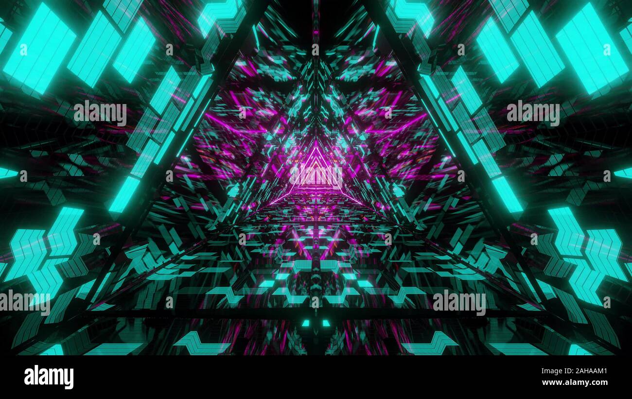 abstract triangle glass design artwork with brick texture and glowing ...