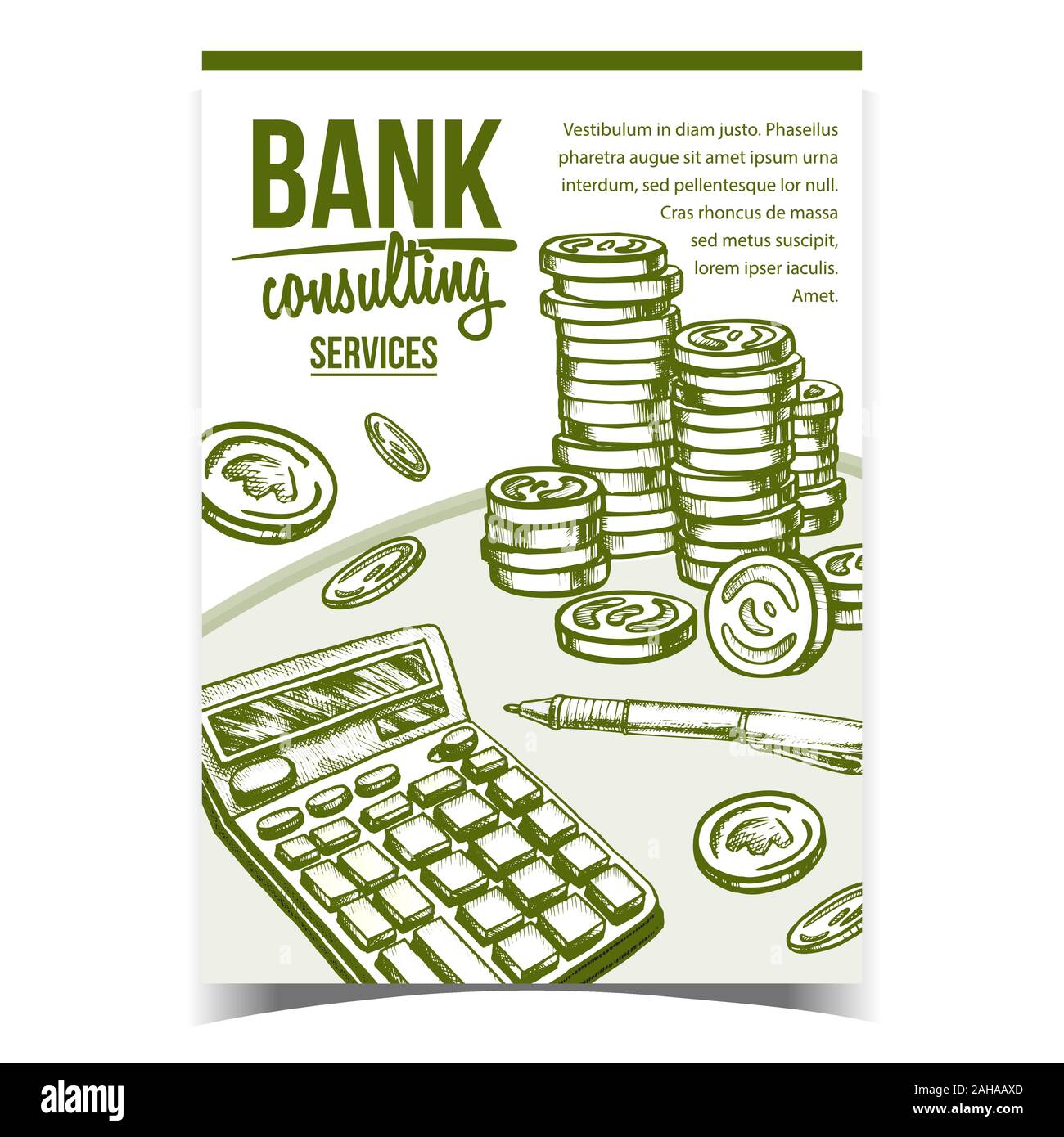 Bank Consulting Services Advertising Poster Vector Stock Vector Image ...