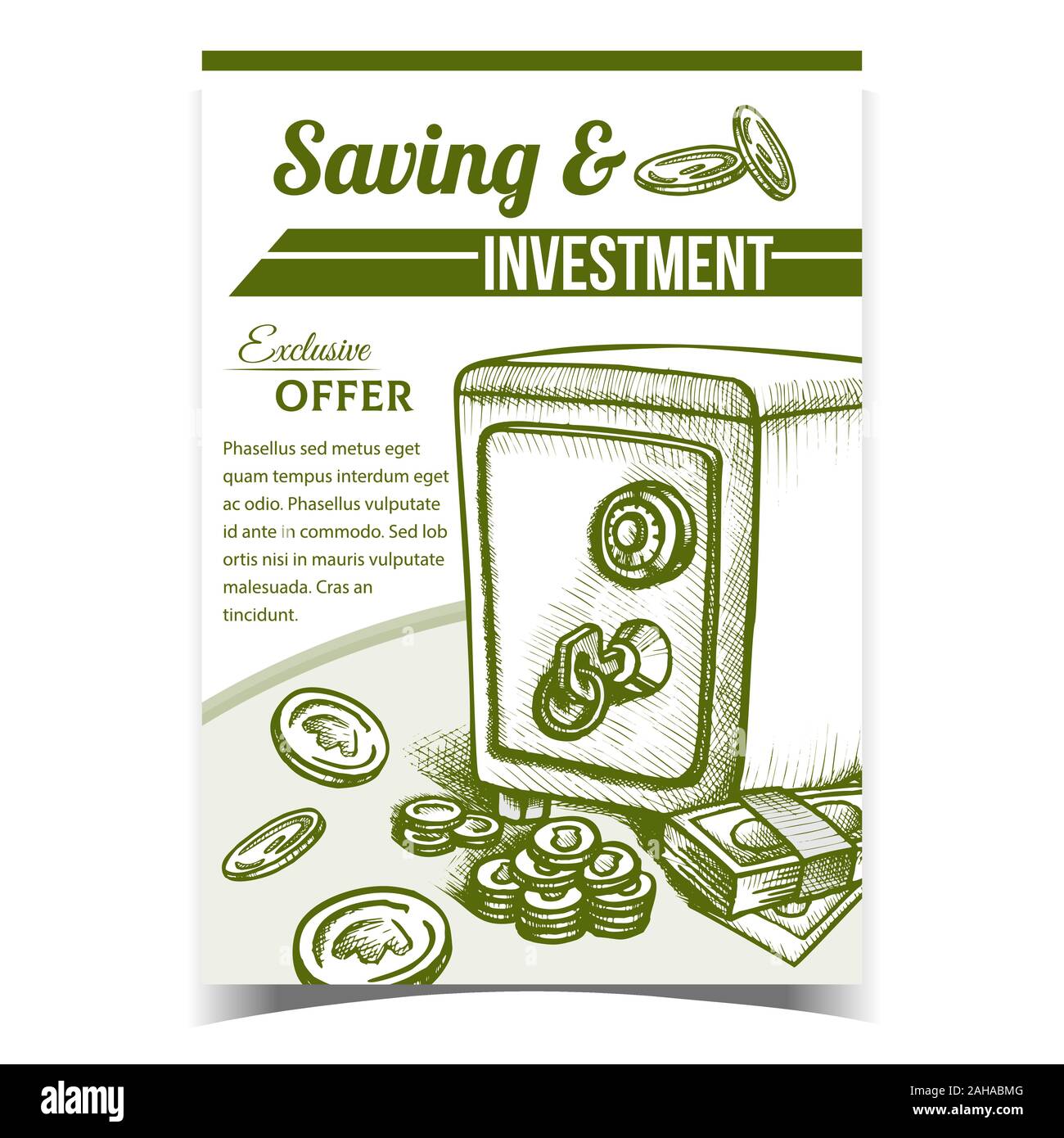Saving And Investment Advertising Banner Vector Stock Vector Image ...