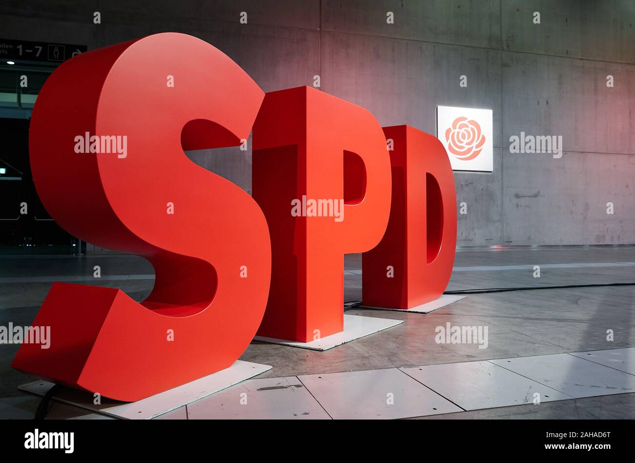 06.12.2019, Berlin, Berlin, Germany - The logo of the Social Democratic ...