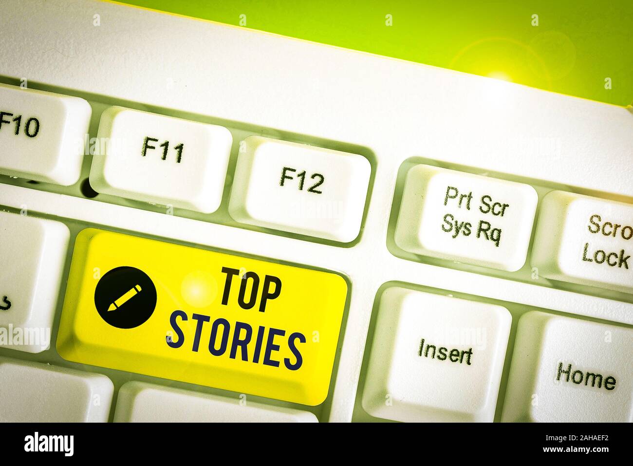 Text sign showing Top Stories. Business photo showcasing a major story ...