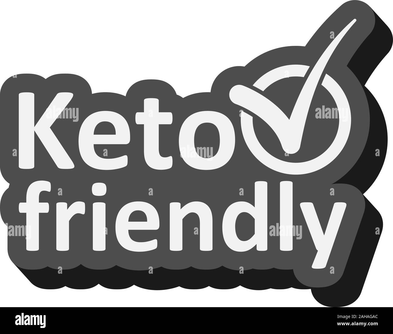keto friendly sticker or label vector illustration, ketogenic diet ...