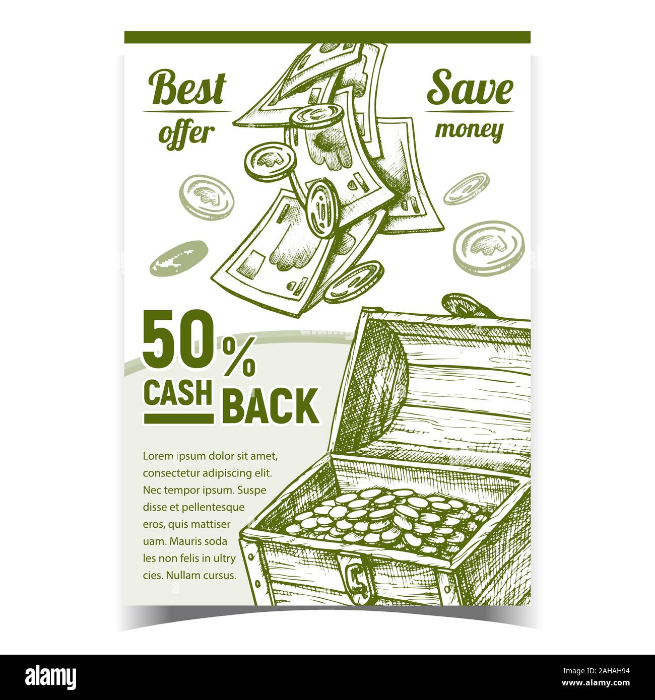 Cash Back Commercial Advertising Poster Vector Stock Vector Image & Art ...