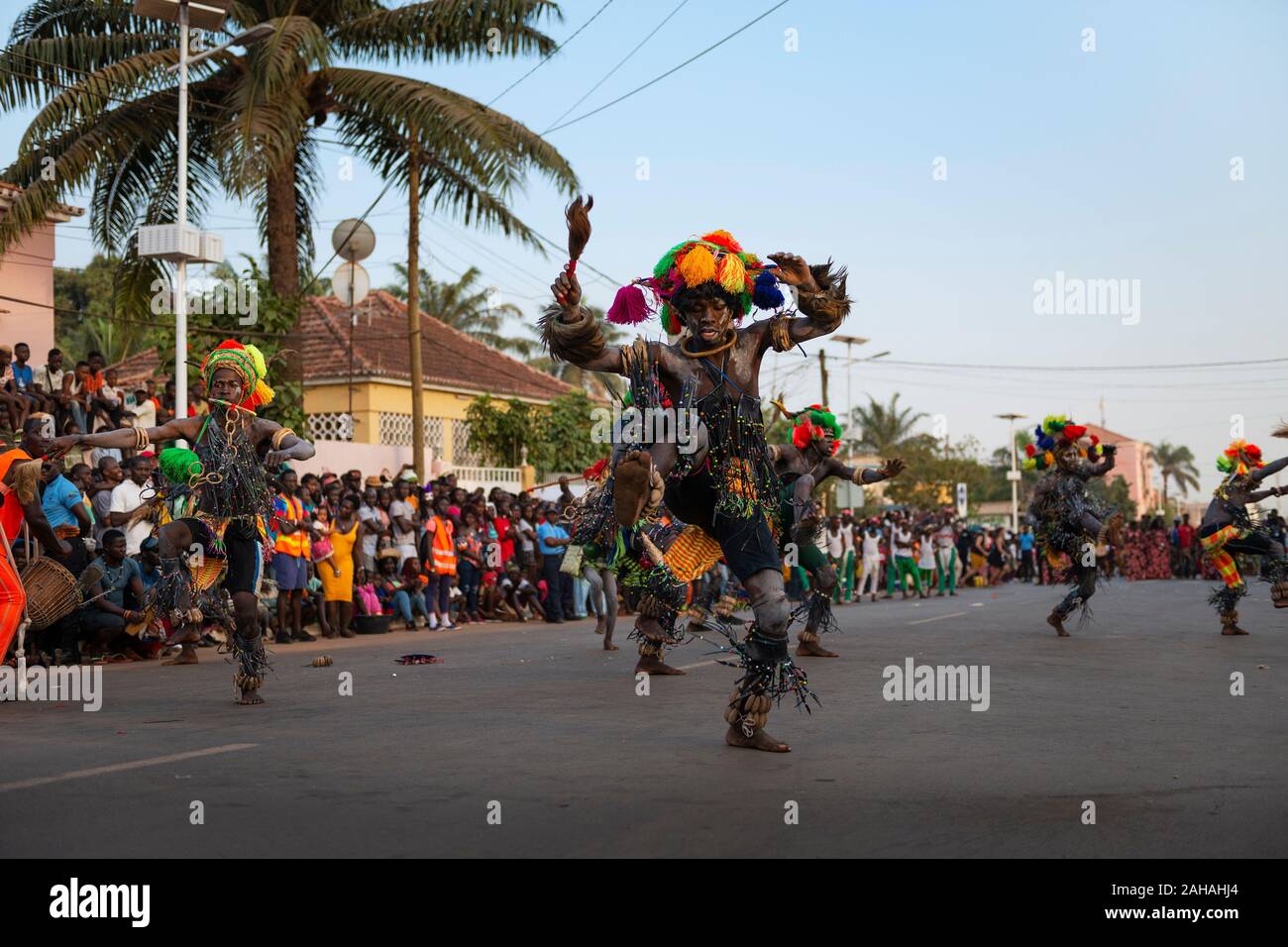 Bissau, Republic of Guinea-Bissau - February 12, 2018: Group of young ...